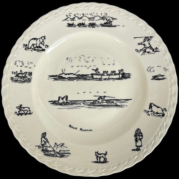 Vernon Kilns | Accents | Robert Mayokak Sketch Plate Alaska Inuit ...